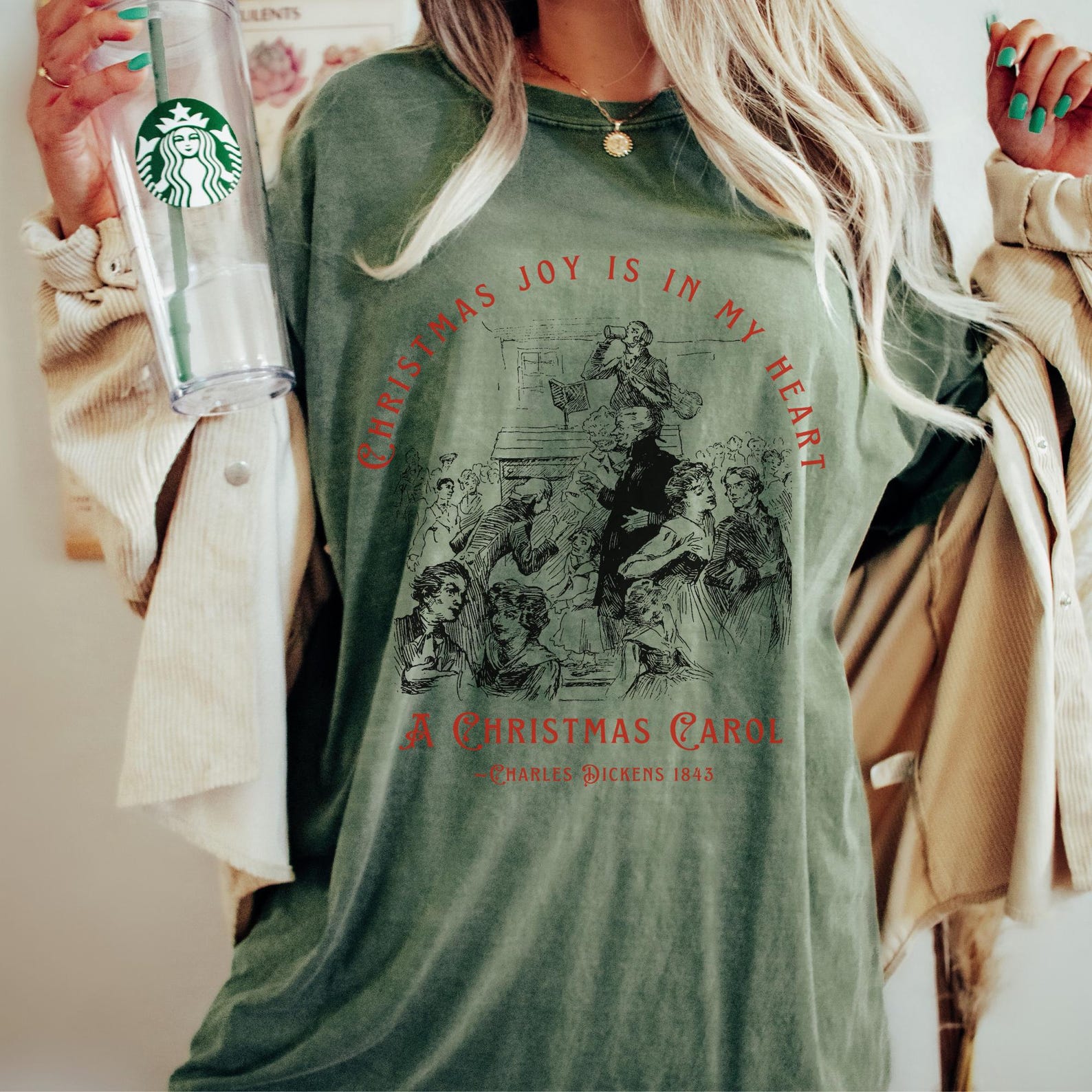 Charles Dickens Christmas Crew Neck A Christmas Carol Holiday Apparel ...