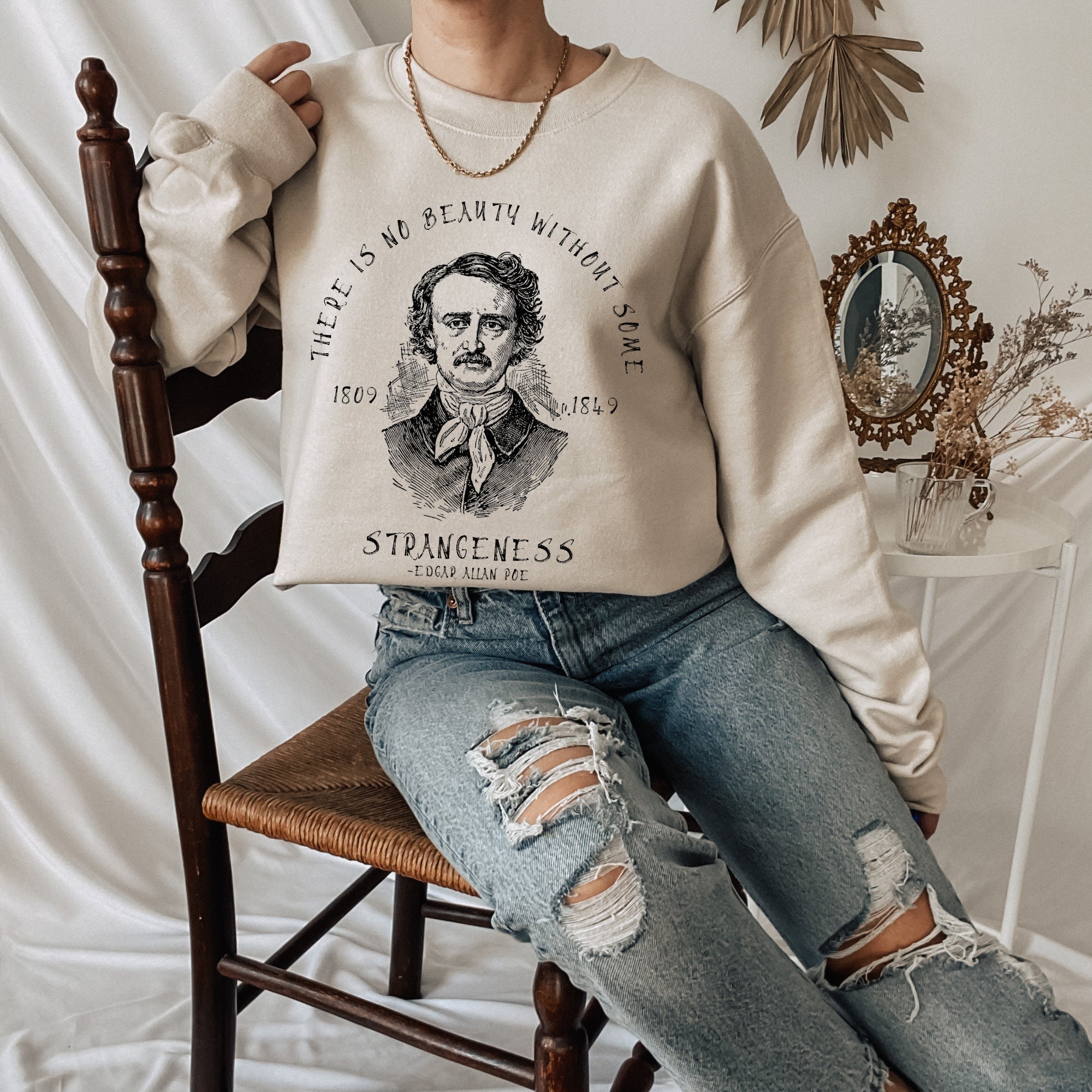 Edgar Allan Poe Sweatshirt Dark Academia Sweater Dark Cottagecore Goth ...