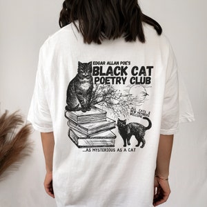 Comfort Colors Edgar Allan Poe Poetry Club Shirt Cats and Books Shirt ...