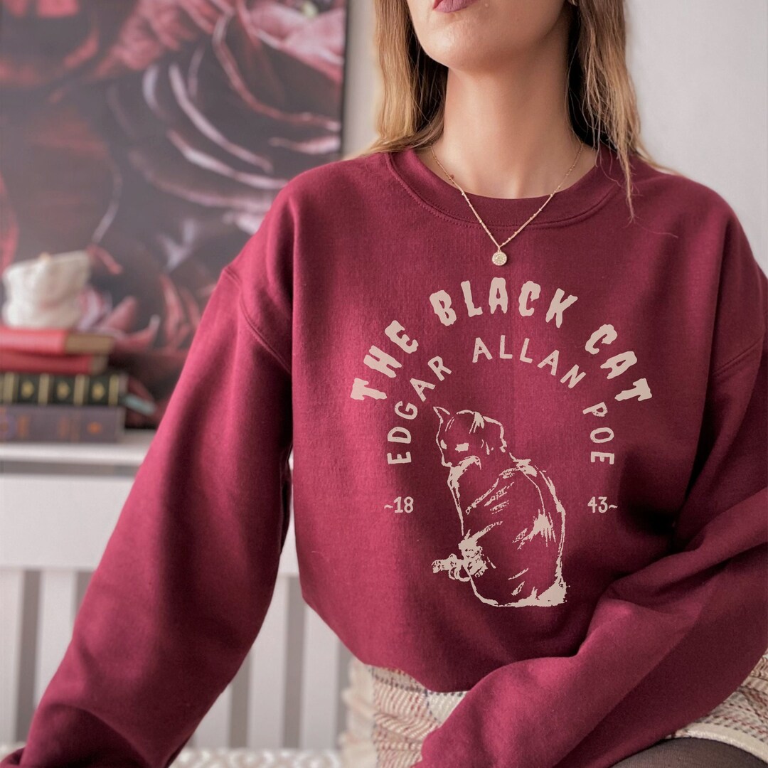 Edgar Allan Poe Cat Sweater Bookish Sweatshirt Dark Academia Sweater ...