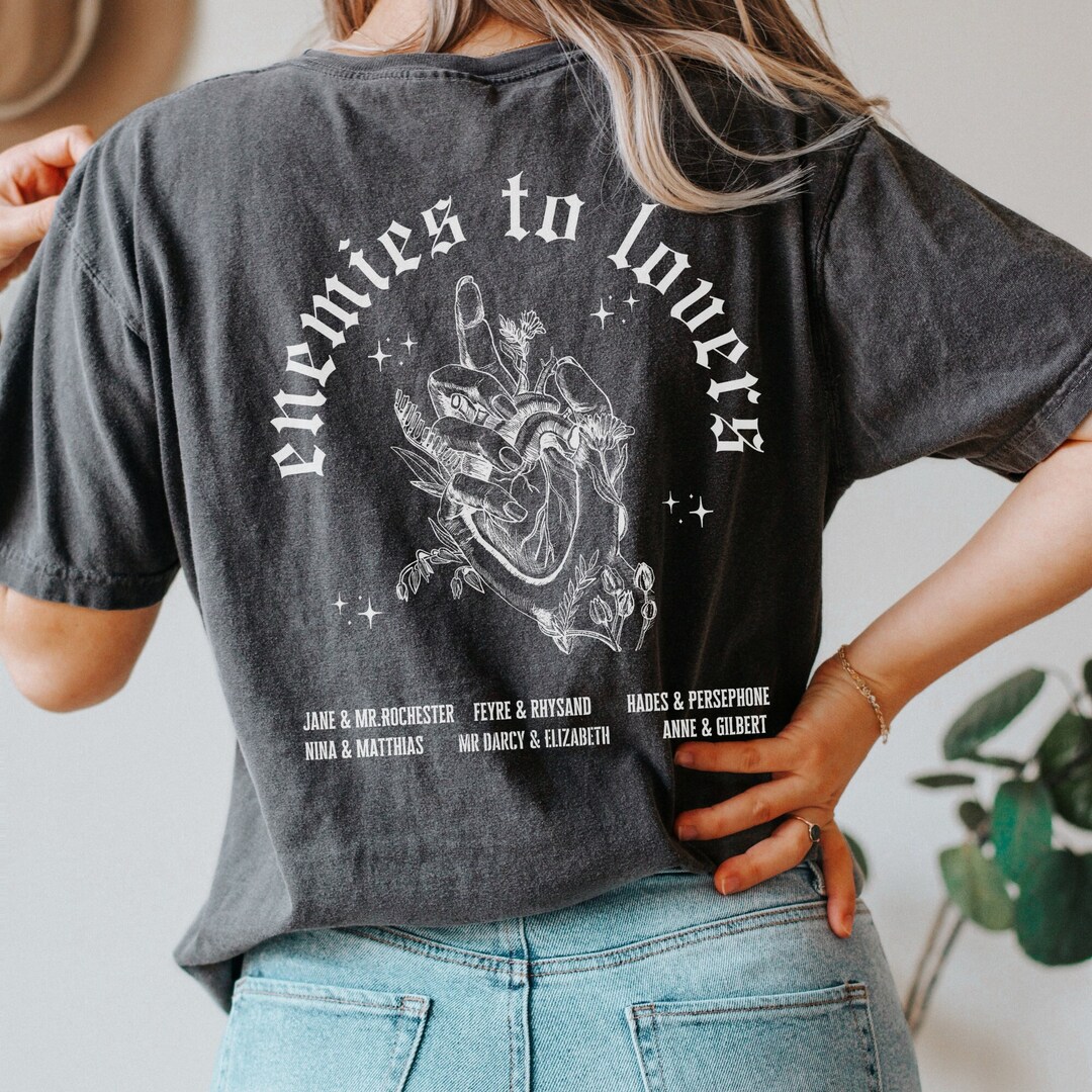 Enemies to Lovers Distressed Band Tee Bookish Crewneck Bookish Merch ...
