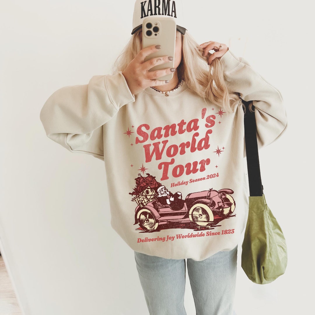 Santa World Tour North Pole Santa Claus World Tour Christmas Jumper ...