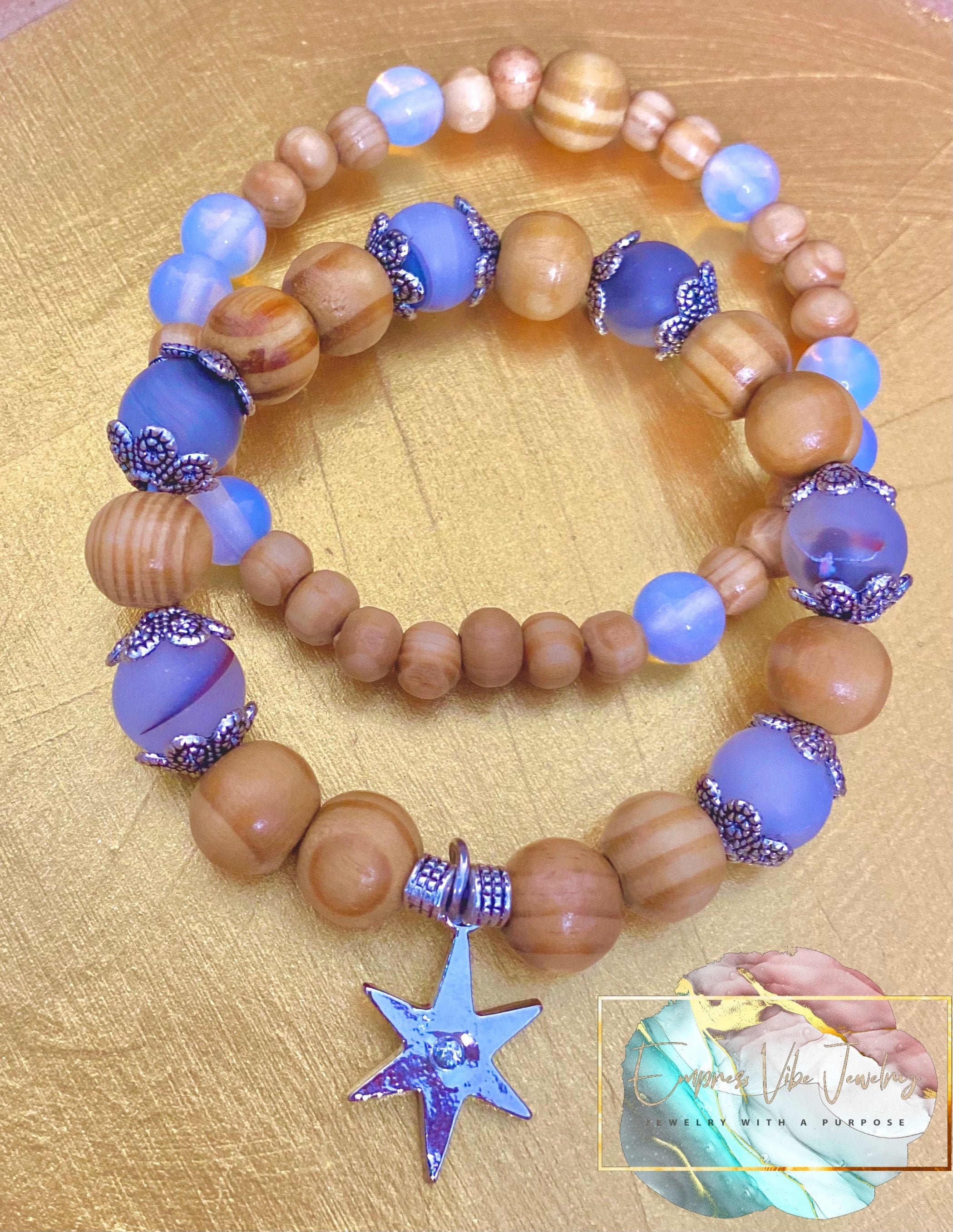 I Am Divine Gemstone Bracelet Set - Etsy