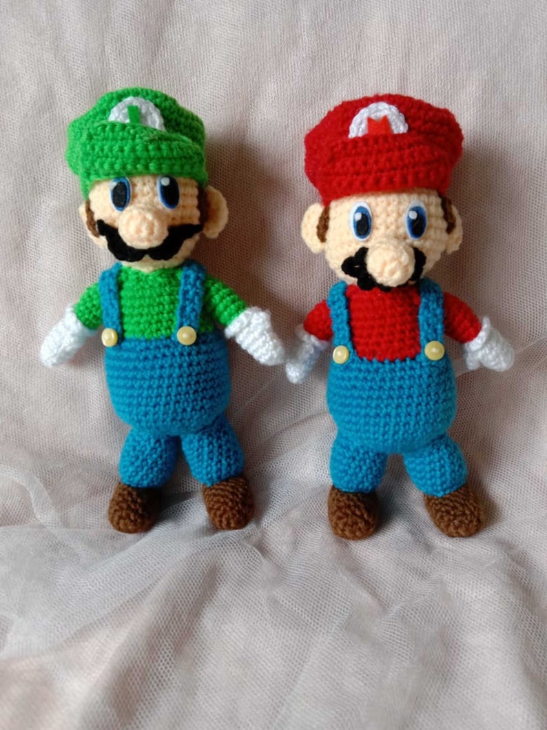 Super Mario and Luigi Crochet Mario Brothers Amigurumi | Etsy