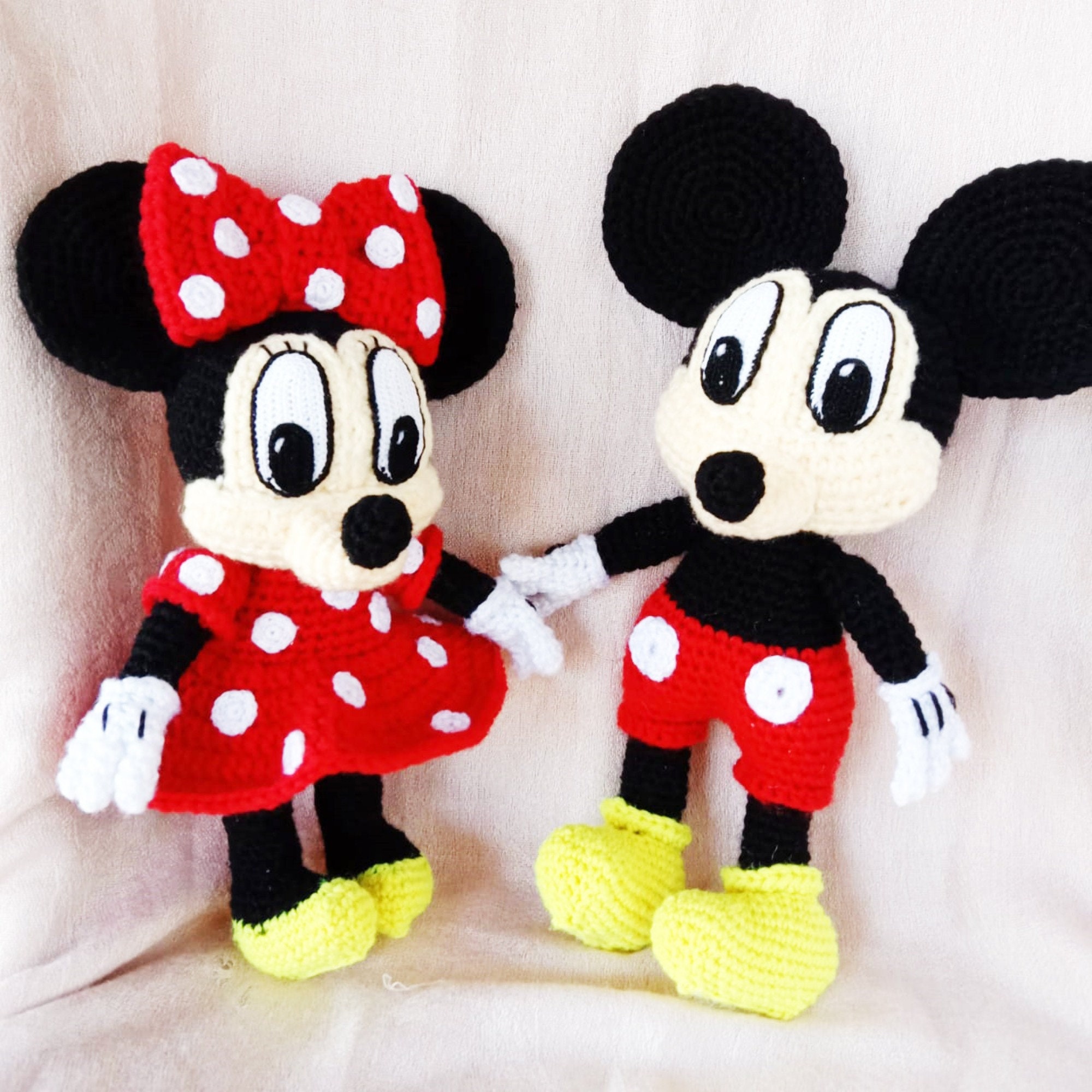 Mickey and Minnie Crochet Doll Amigurumi Doll Crochet Toy - Etsy