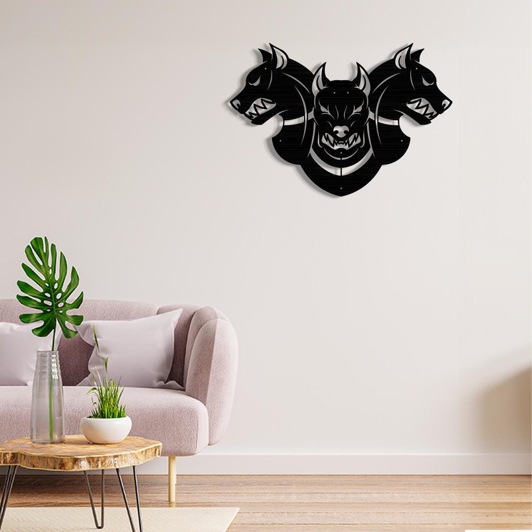 Cerberus Metal Wall Art ,metal Sculpture Cerberus, Mythology Wall Decor ...