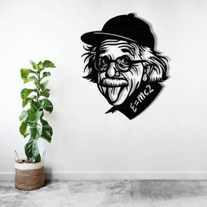 Albert Einstein Silhouette Metal Wall Art, Uniqie Gift for Teacher ...