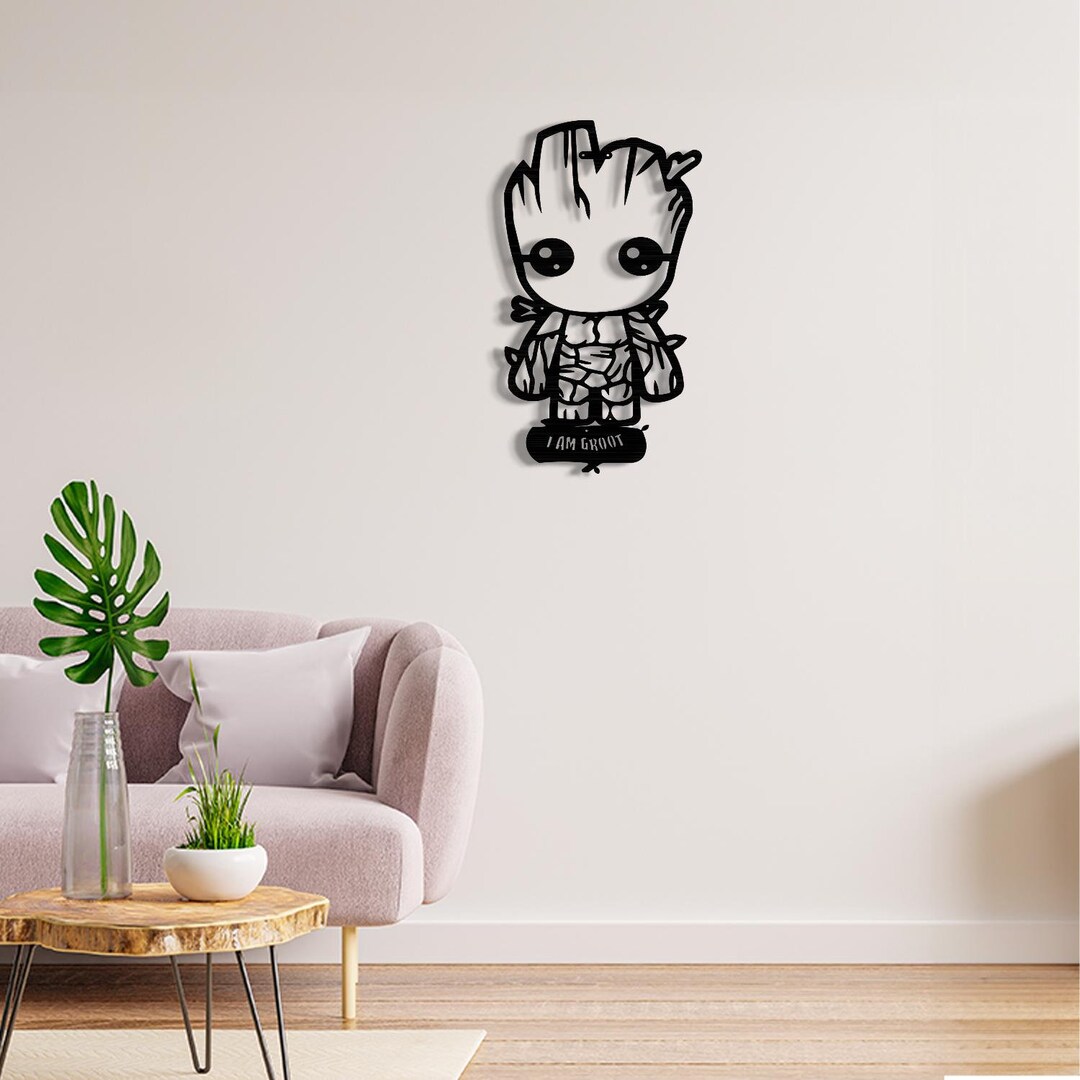 Groot Metal Wall Art, Cartoon Metal Wall Art, Animation Metal Decor ...