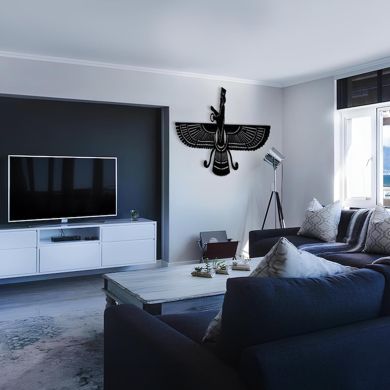 Ahura Mazda Metal Wall Art, Metal Wall Art, Middle East Wall Sign ...