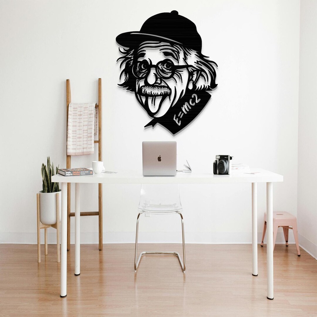 Albert Einstein Silhouette Metal Wall Art, Uniqie Gift for Teacher ...