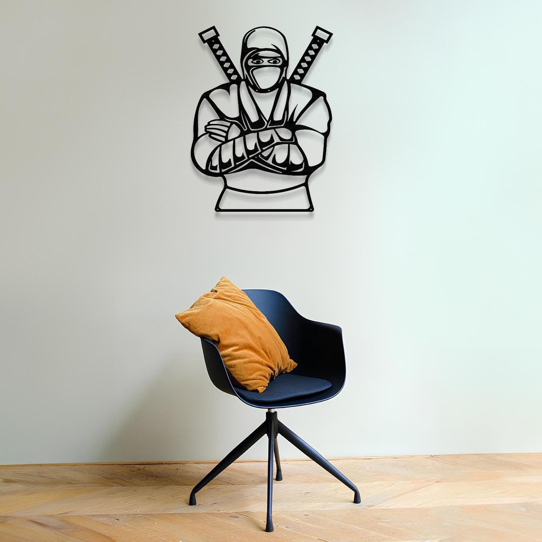 Ninja Warrior Metal Wall Art, Metal Wall Art,japanese Wall Art ,modern ...