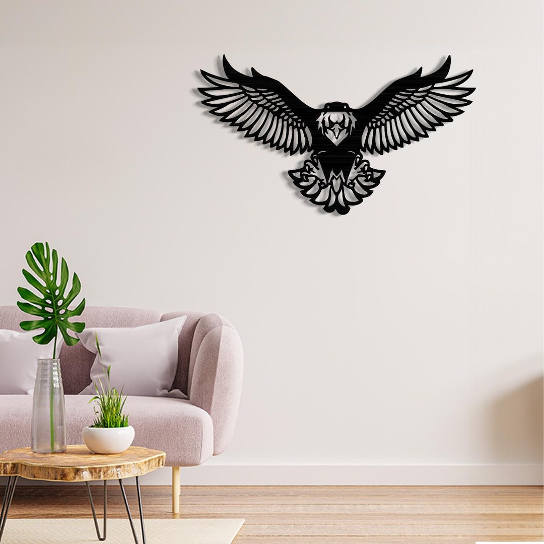 Large Metal Eagle Wall Art, Animal Silhouette Wall Art, Modern Wall ...