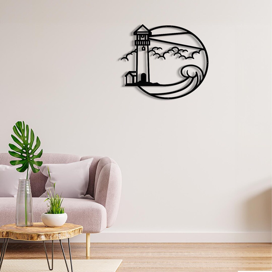Lighthouse Metal Wall Art, Metal Wall Art,lighthouse Art , Modern Wall ...