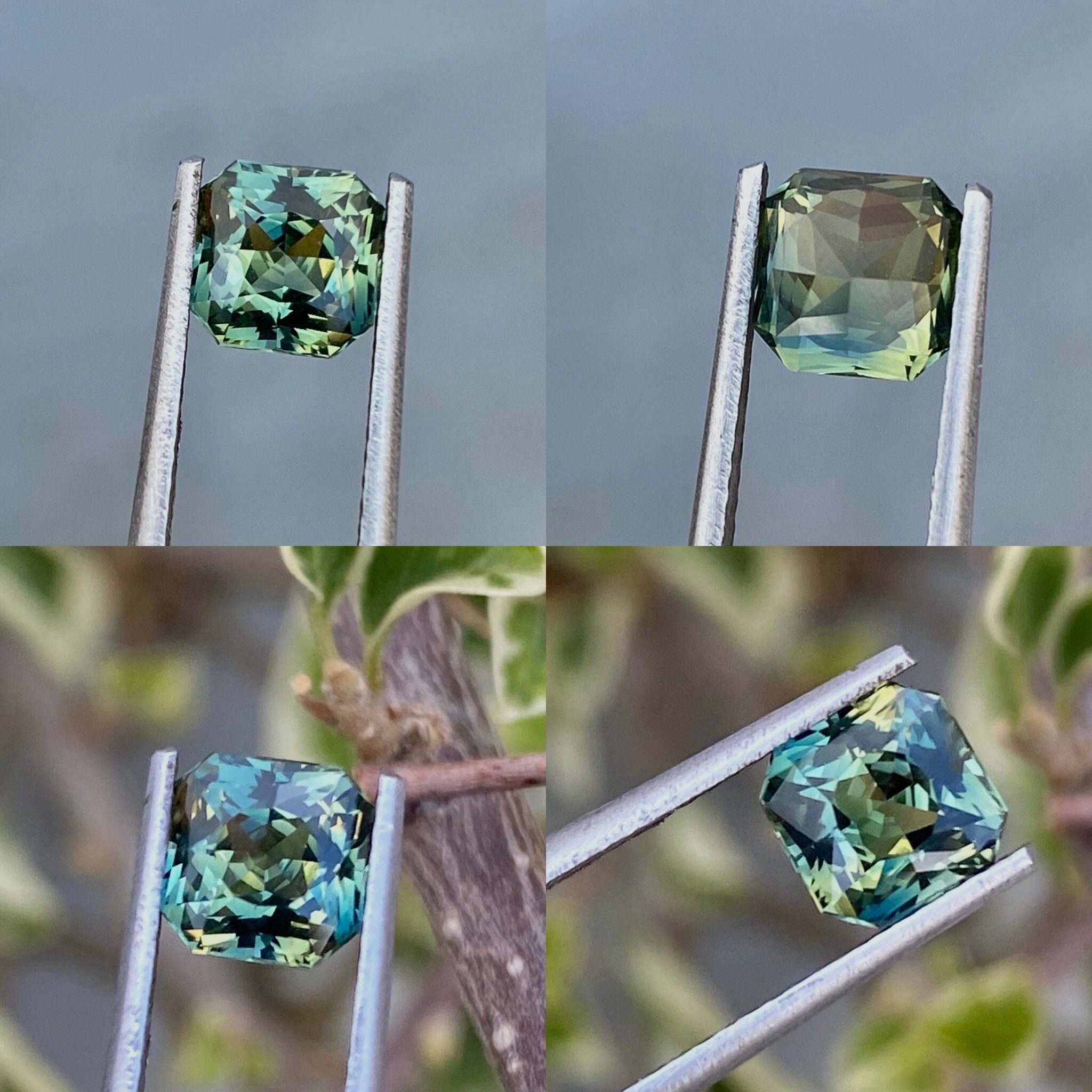 Australian Parti Sapphire 1.59 CT Loose Sapphire Green | Etsy