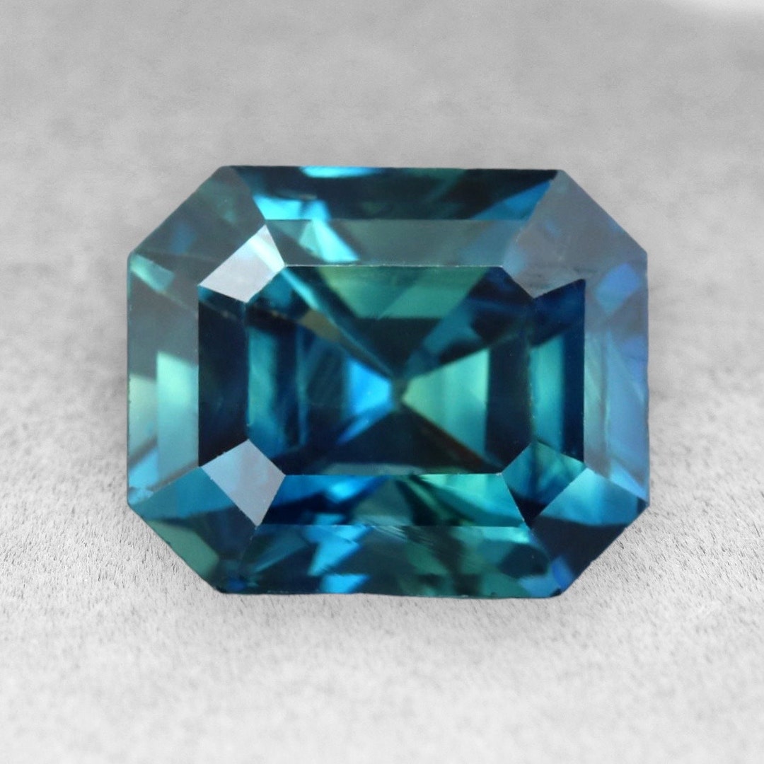 Natural Peacock Teal Sapphire 3.50 CT , Loose Gemstone, Parti Sapphire ...