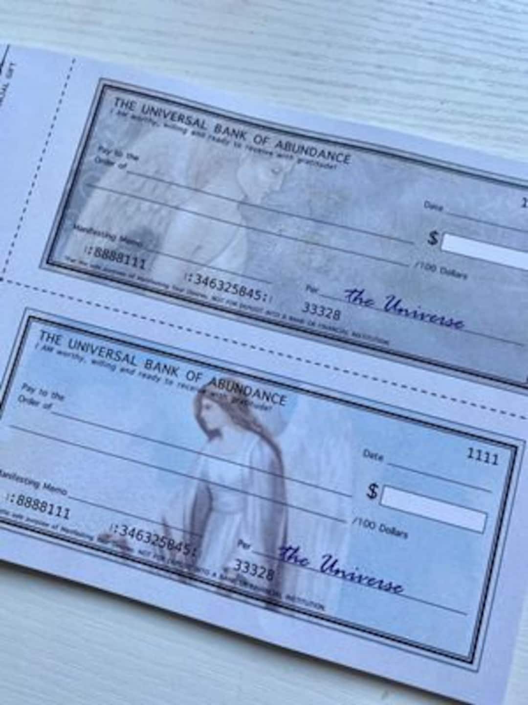 Manifesting Checkbook (50) Gorgeous + Powerful Blessed Blank Checks to ...