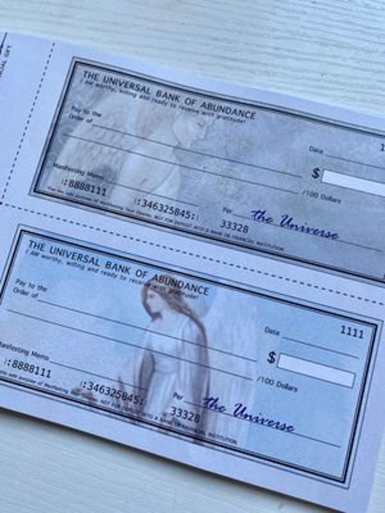 Manifesting Checkbook (50) Gorgeous + Powerful Blessed Blank Checks to ...
