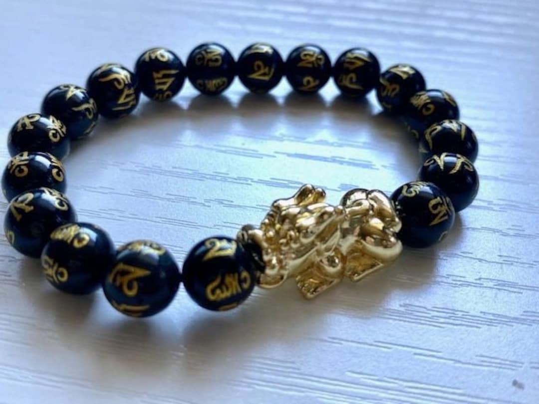 Customizable * Real Authentic Obsidian Stone AAA Quality Pixiu Feng ...