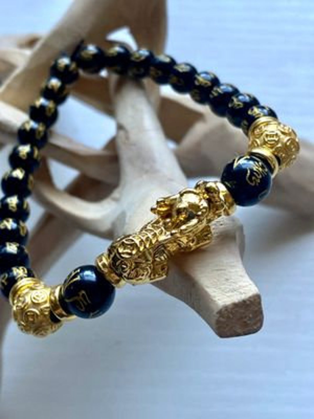 Double Dragon Pixiu + Money Coin With AAA Authentic Obsidian Stones for ...