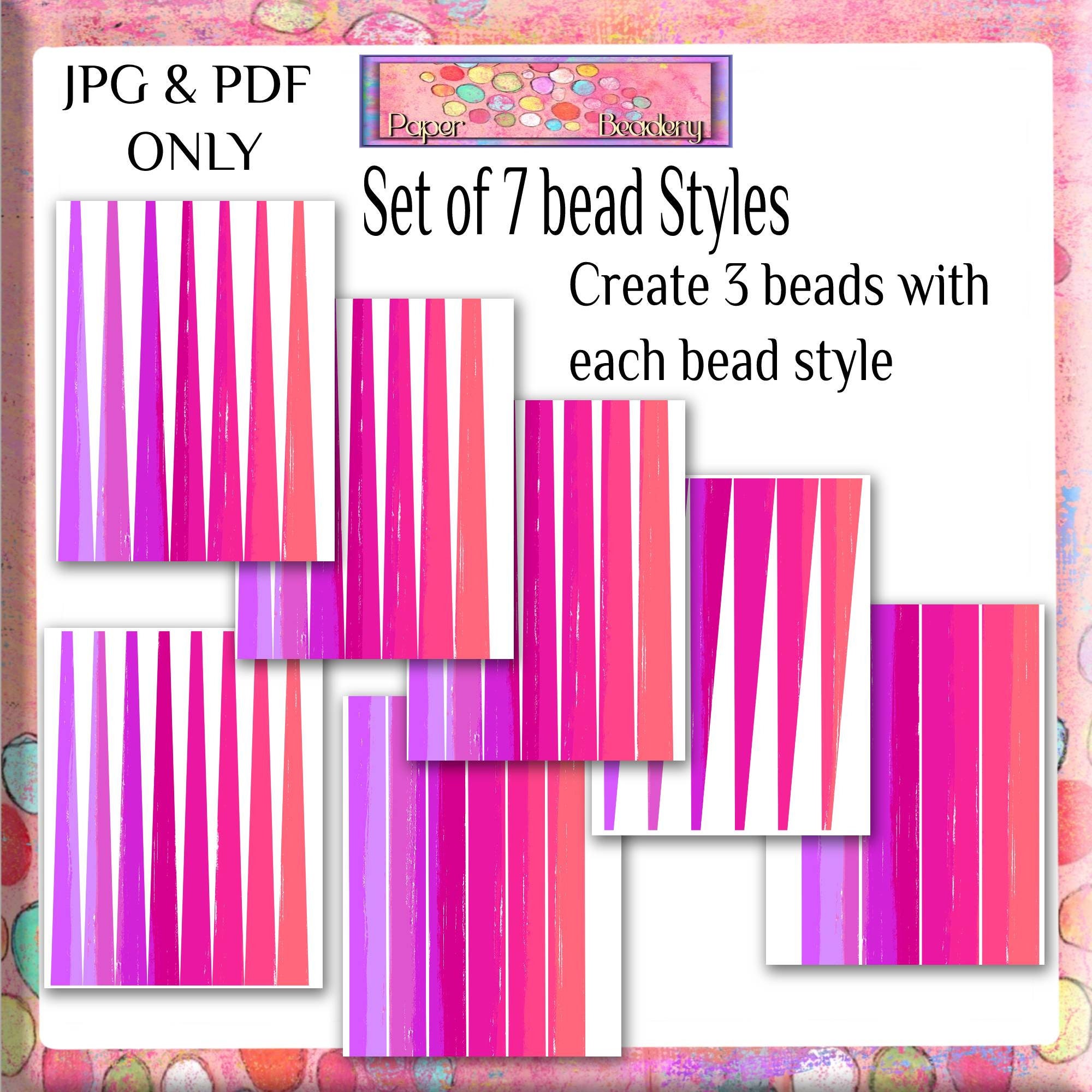 7 Paper Bead Styles JPG Files Create Your Own Paper Beads - Etsy