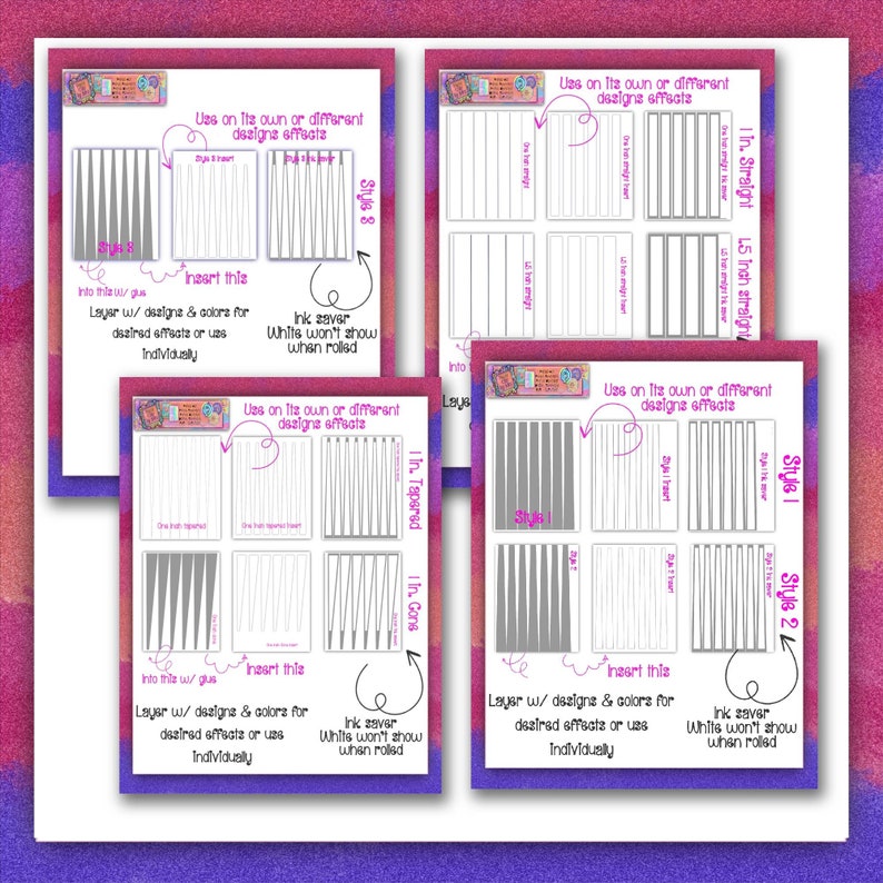 7 Paper Bead Styles JPG Files Create Your Own Paper Beads Outline Ink ...