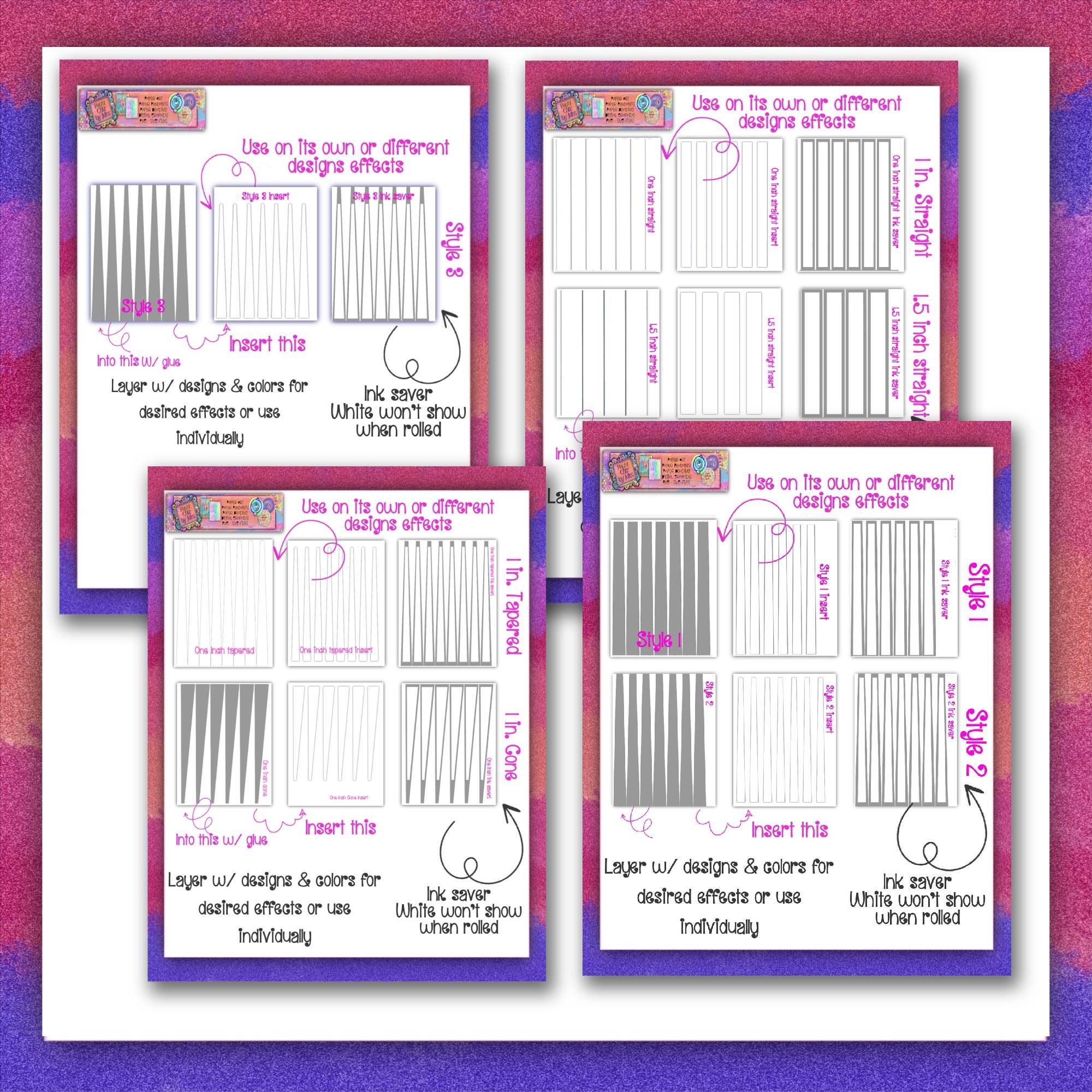 7 Paper Bead Styles JPG Files Create Your Own Paper Beads Outline Ink ...