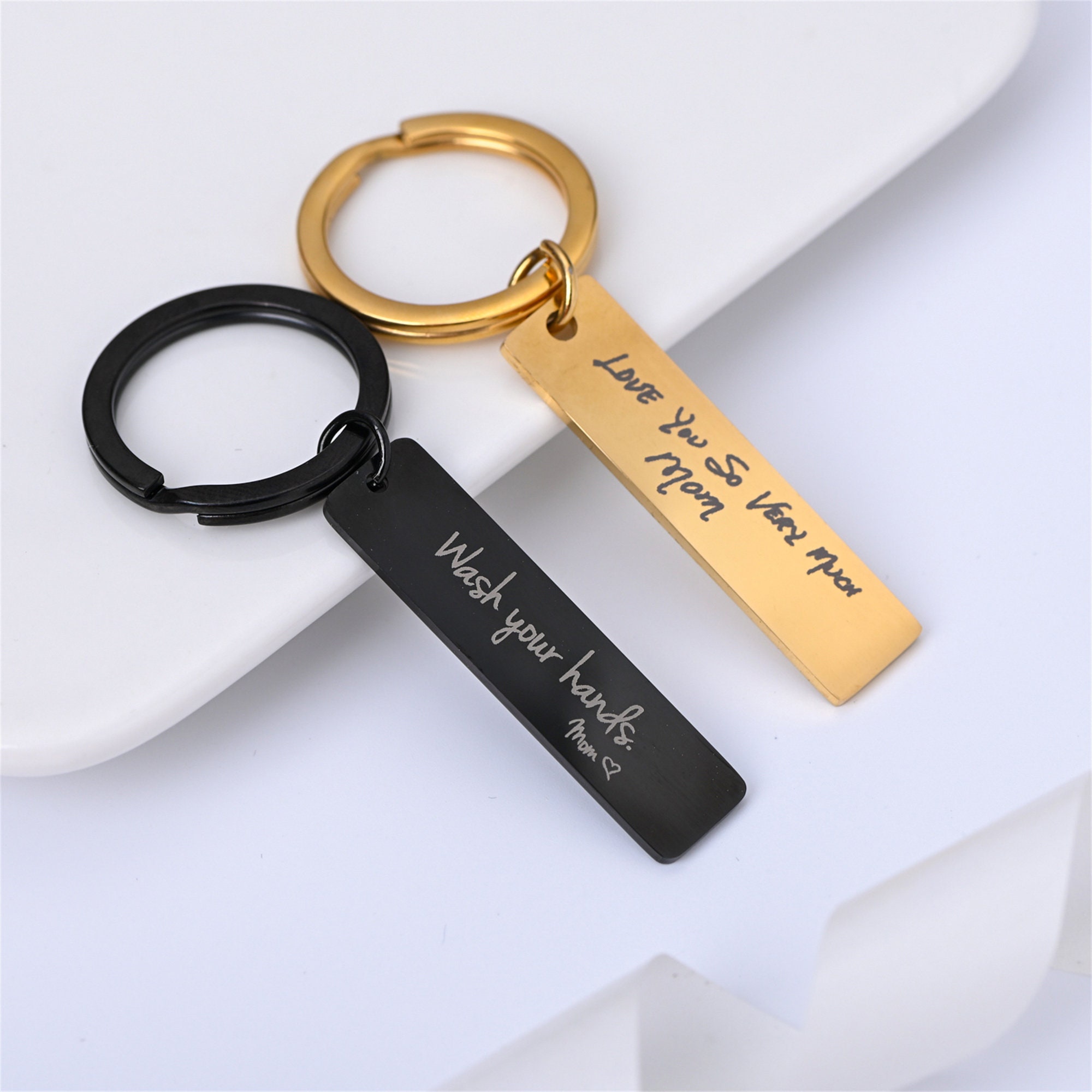 Actual Handwriting Key Chain-signature Keychain-custom - Etsy