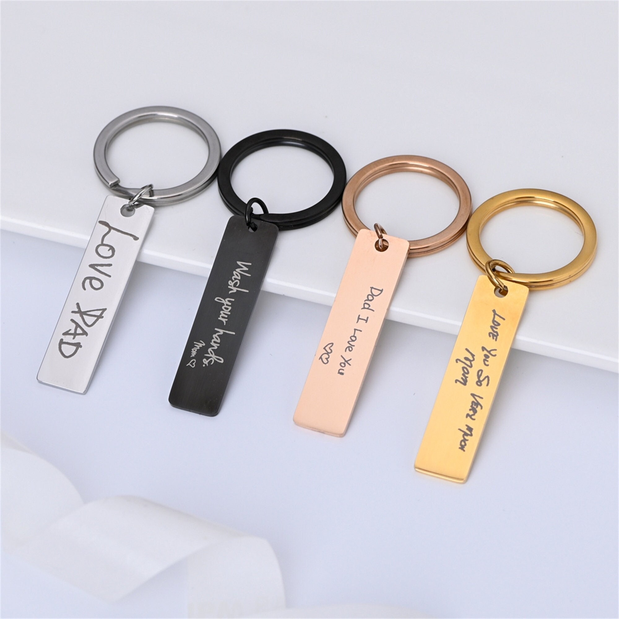 Actual Handwriting Key Chain-signature Keychain-custom - Etsy