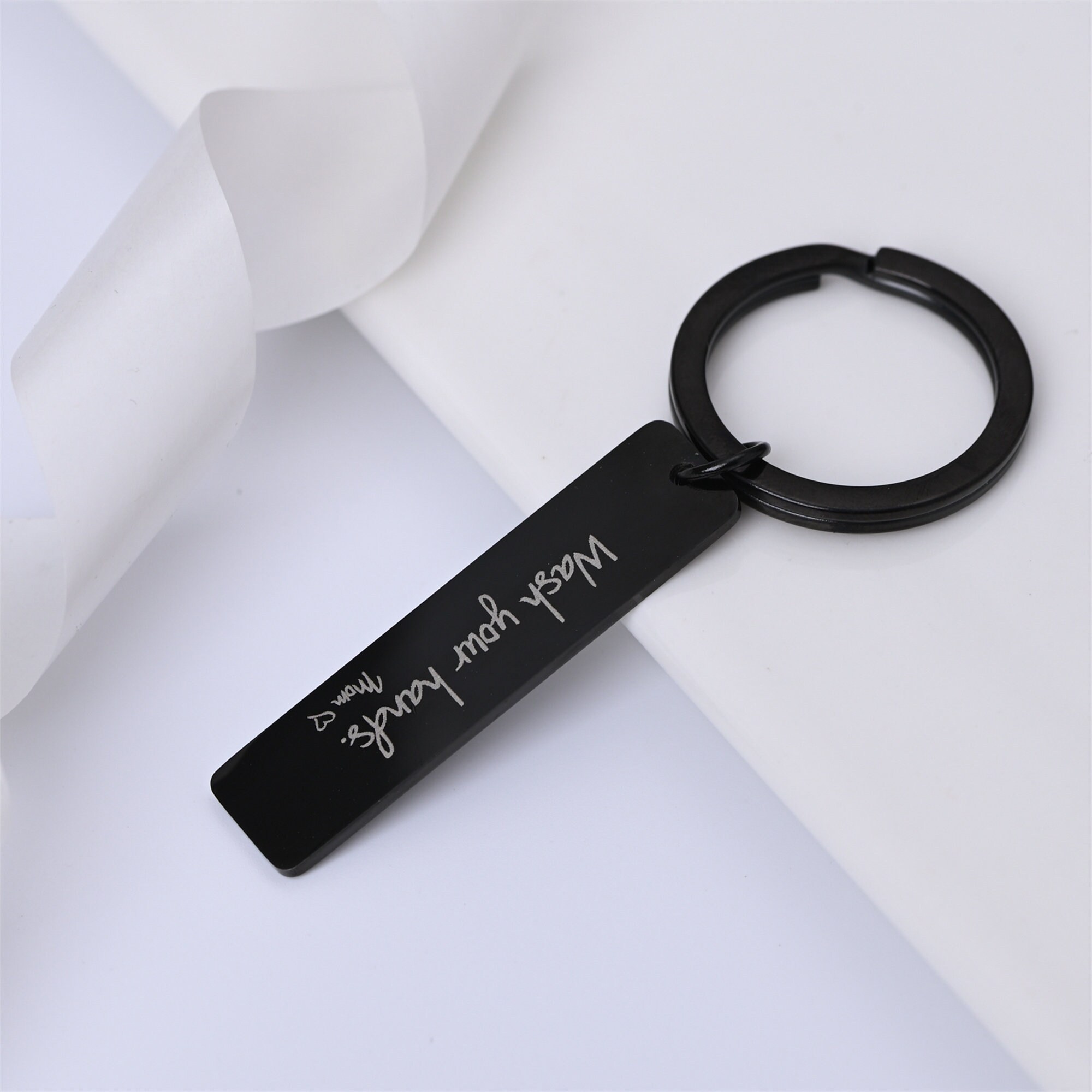 Actual Handwriting Key Chain-signature Keychain-custom - Etsy