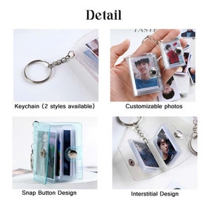 Personalizable Mini Photo Album Keychain, Transparent Mini Photo Album ...