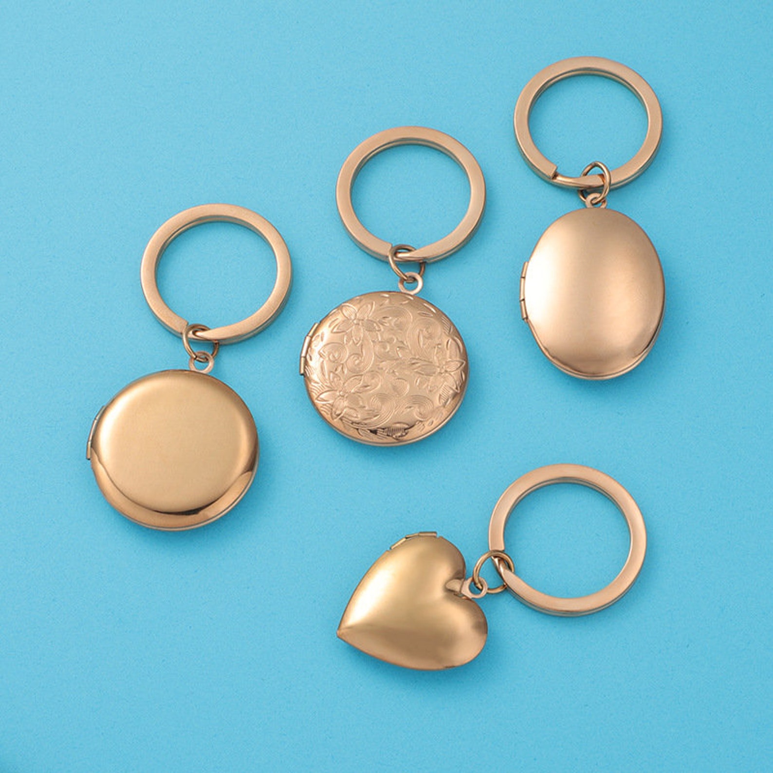 Personalized Photo Locket Keychain: Stainless Steel Picture Text ...