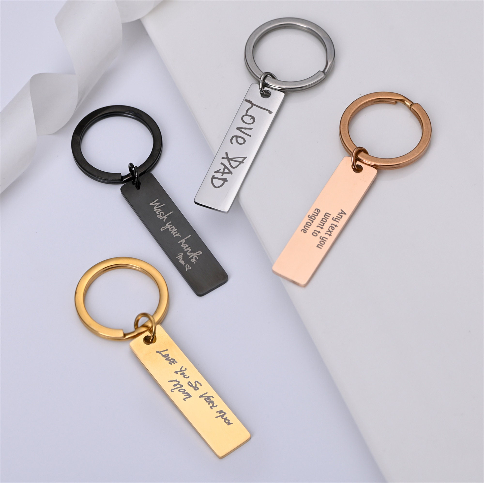 Actual Handwriting Key Chain-signature Keychain-custom - Etsy