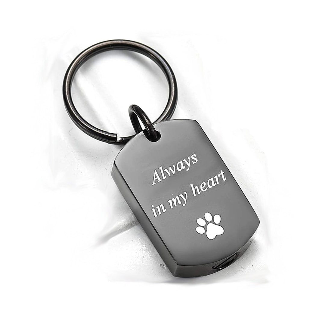 Personalized Dog Tag Ashes Keychain: Engraved Pet Memorial Keepsake - Etsy