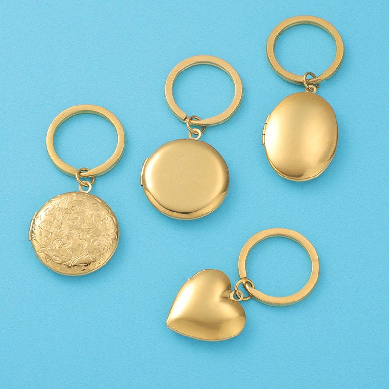 Personalized Photo Locket Keychain: Stainless Steel Picture Text ...