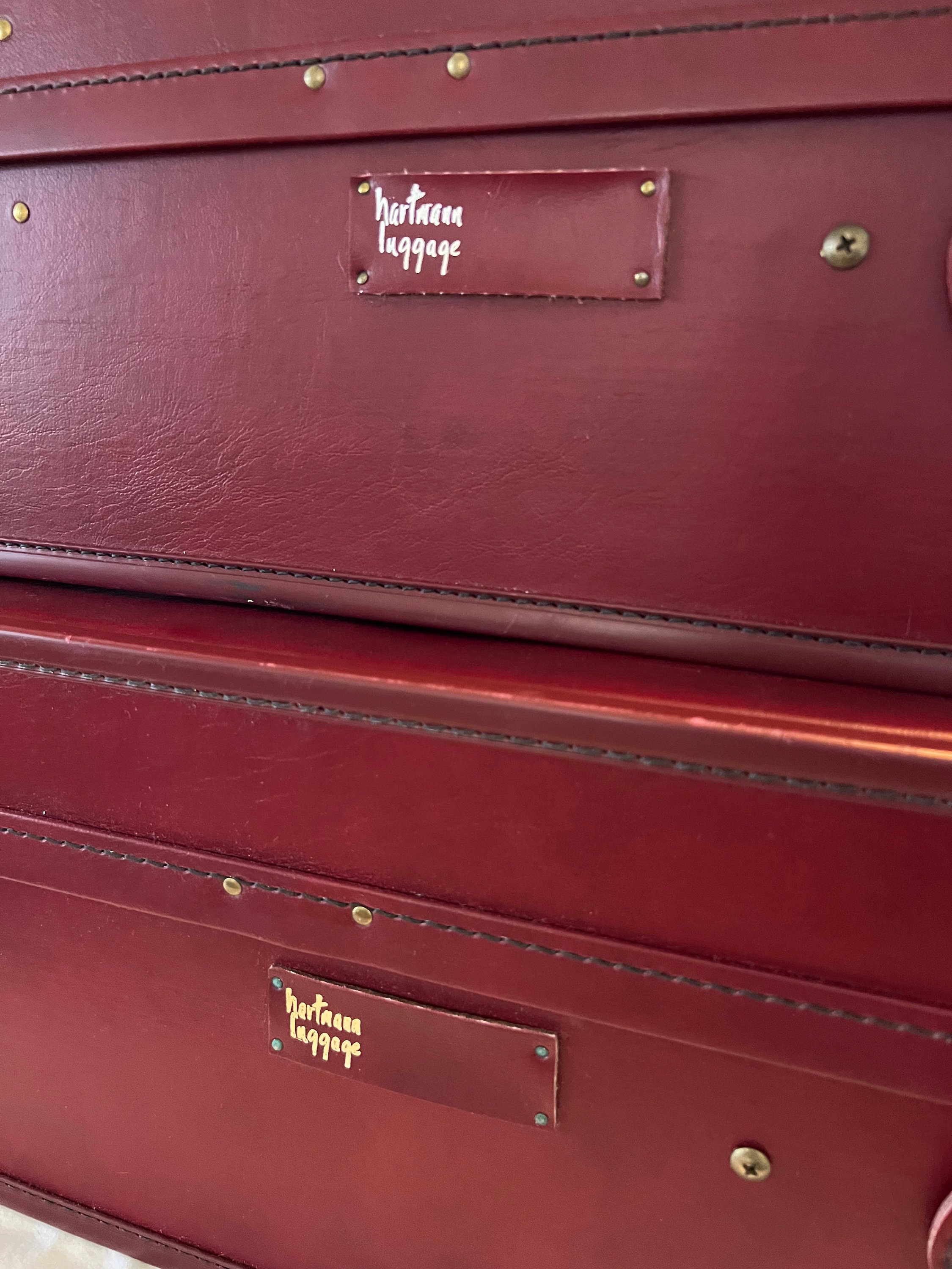 Rare Vintage Hartmann Belting Vinyl Oxblood Luggage Medium and Large ...