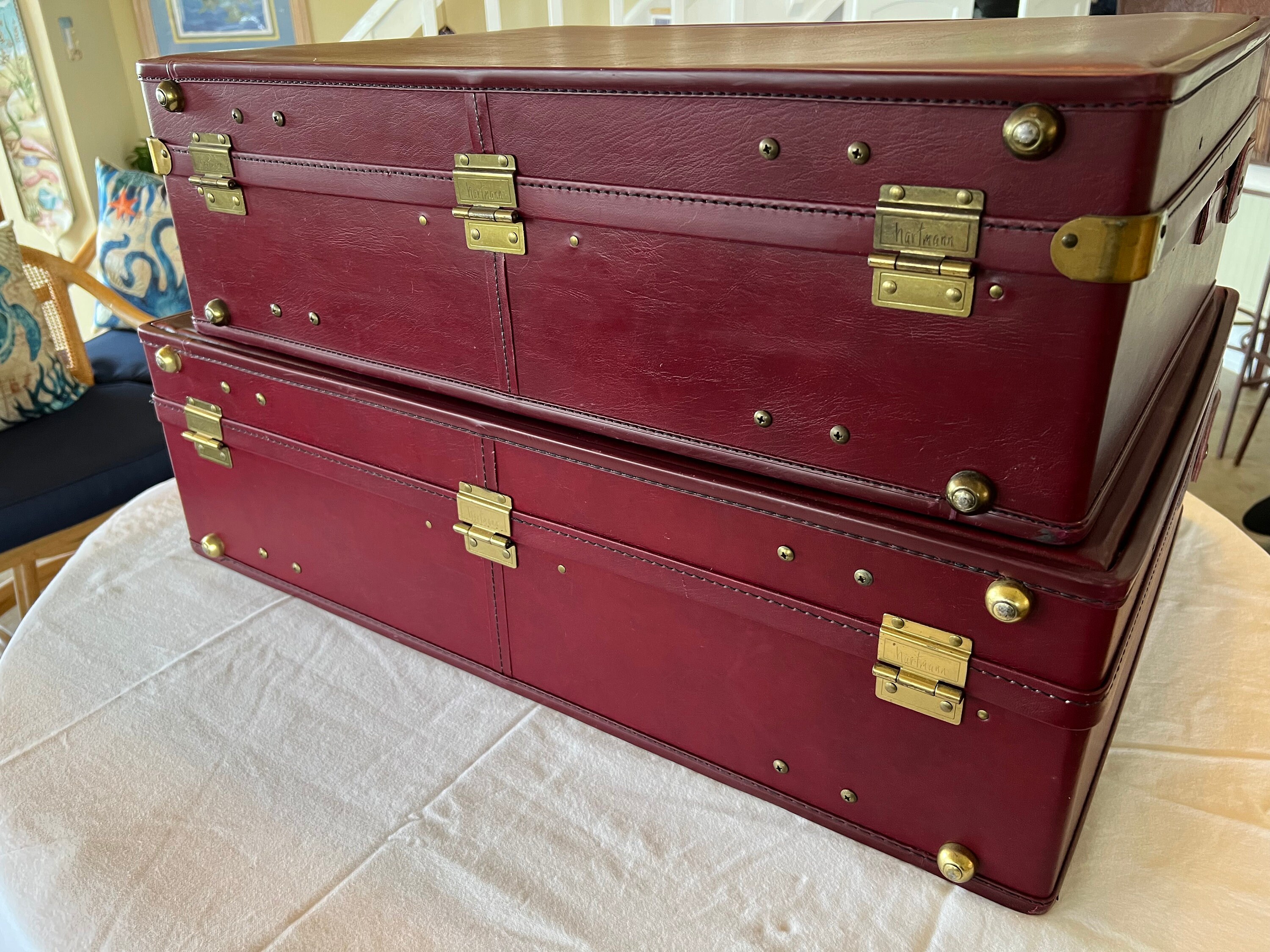 Rare Vintage Hartmann Belting Vinyl Oxblood Luggage Medium and Large ...