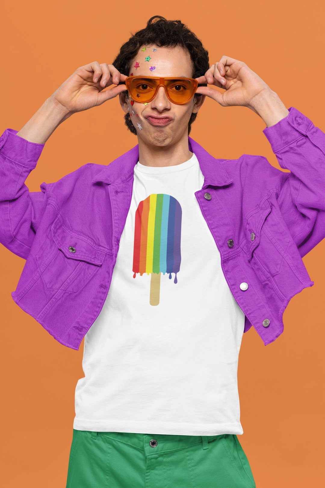 Subtle Pride Dripping Rainbow Popsicle Pride Flag Bella Canvas Unisex ...