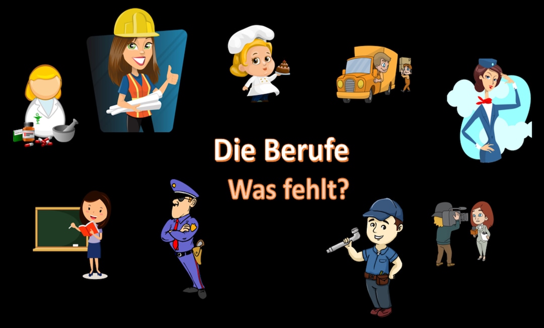 Die Berufe - Was fehlt? Deutsch Vocab Lernspiel - Berufe - Etsy.de