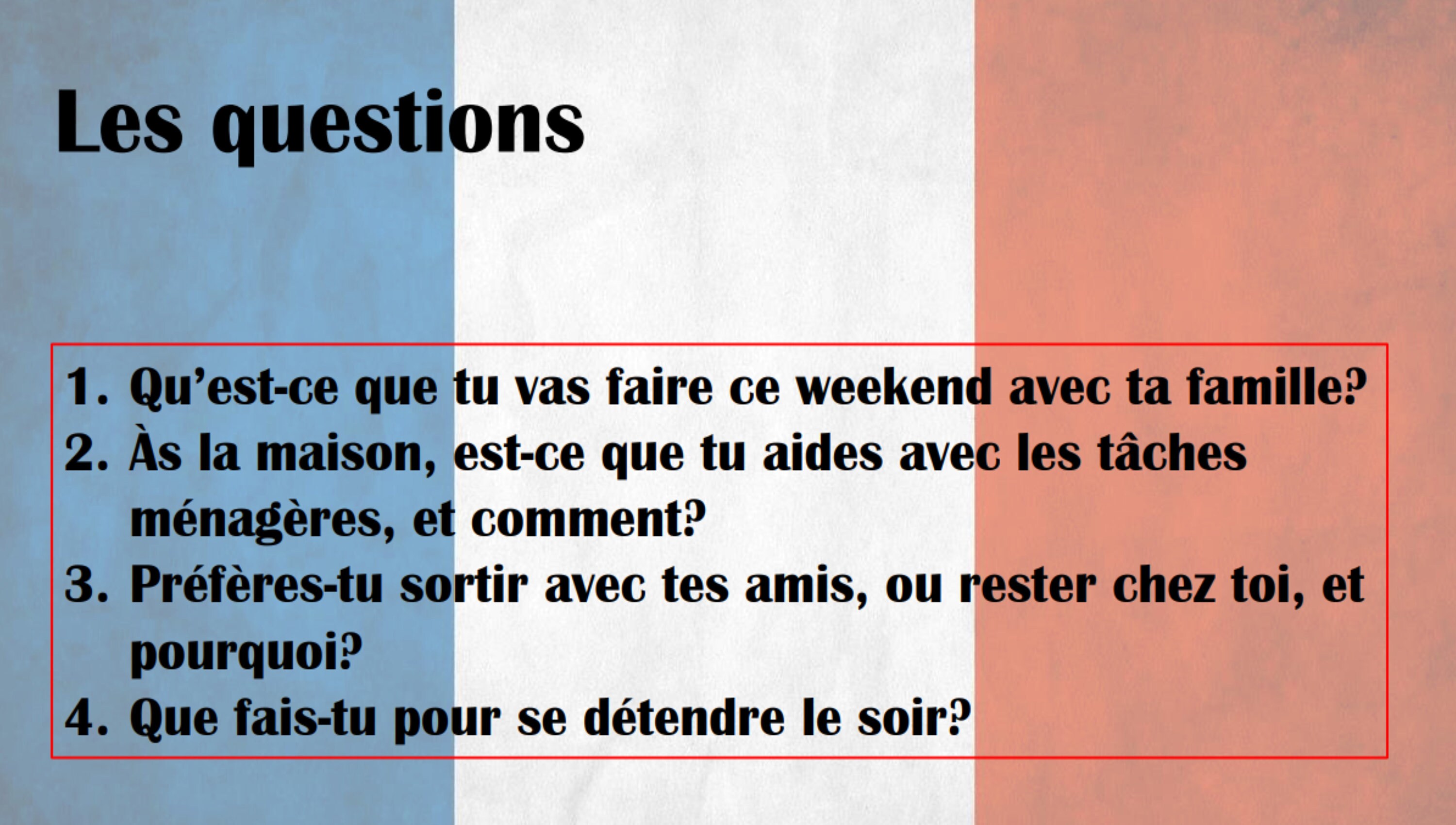 French GCSE Speaking Practice La Famille Recorded Spoken Questions - Etsy
