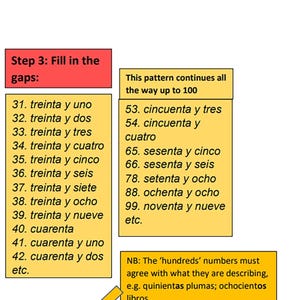 Spanish Numbers 1-1000 - A Visual Guide - PDF - Etsy