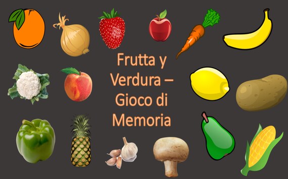 Pairs Memory Game Frutta E Verdura - Etsy