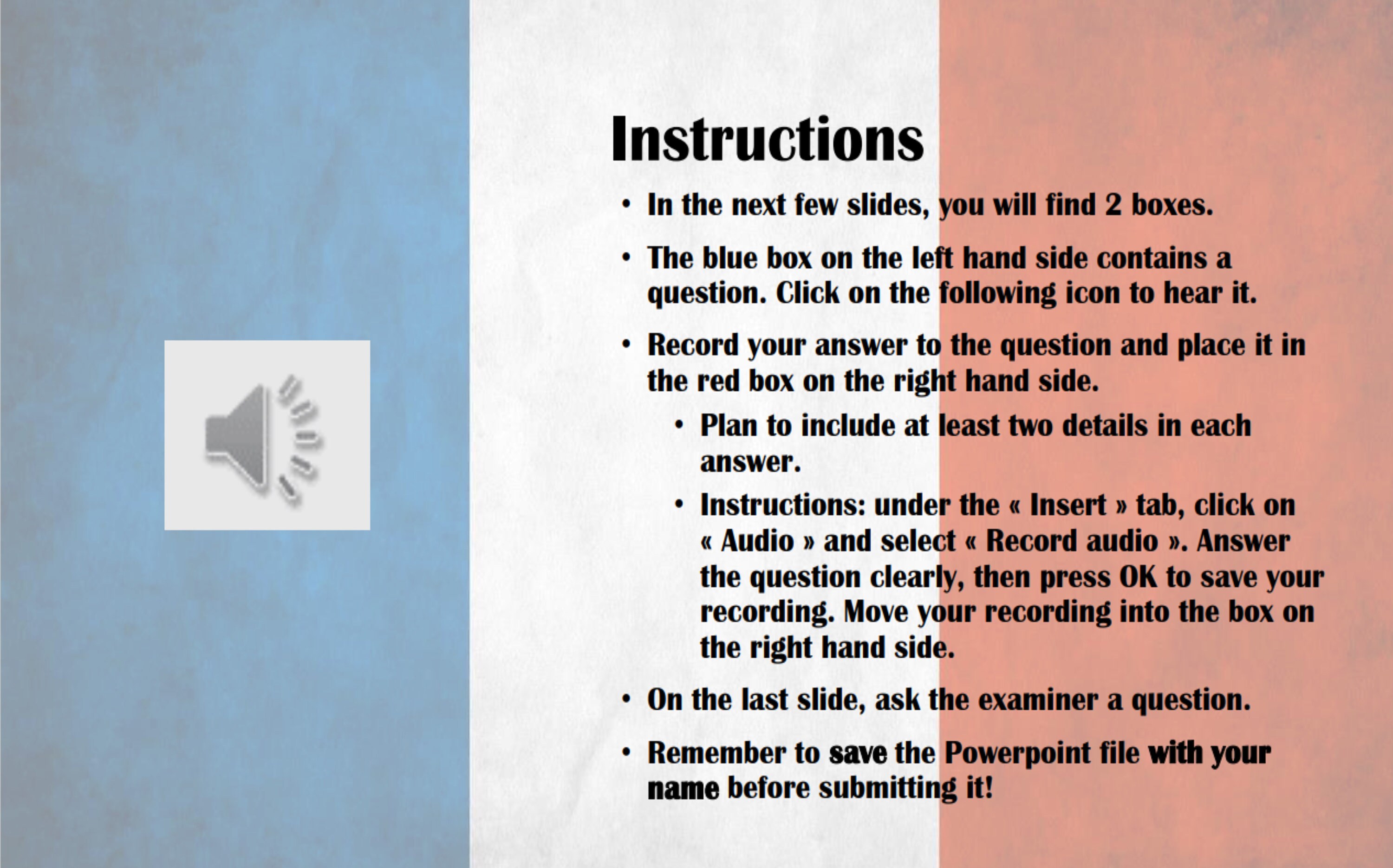 French GCSE Speaking Practice - Les Vacances - Recorded Spoken ...