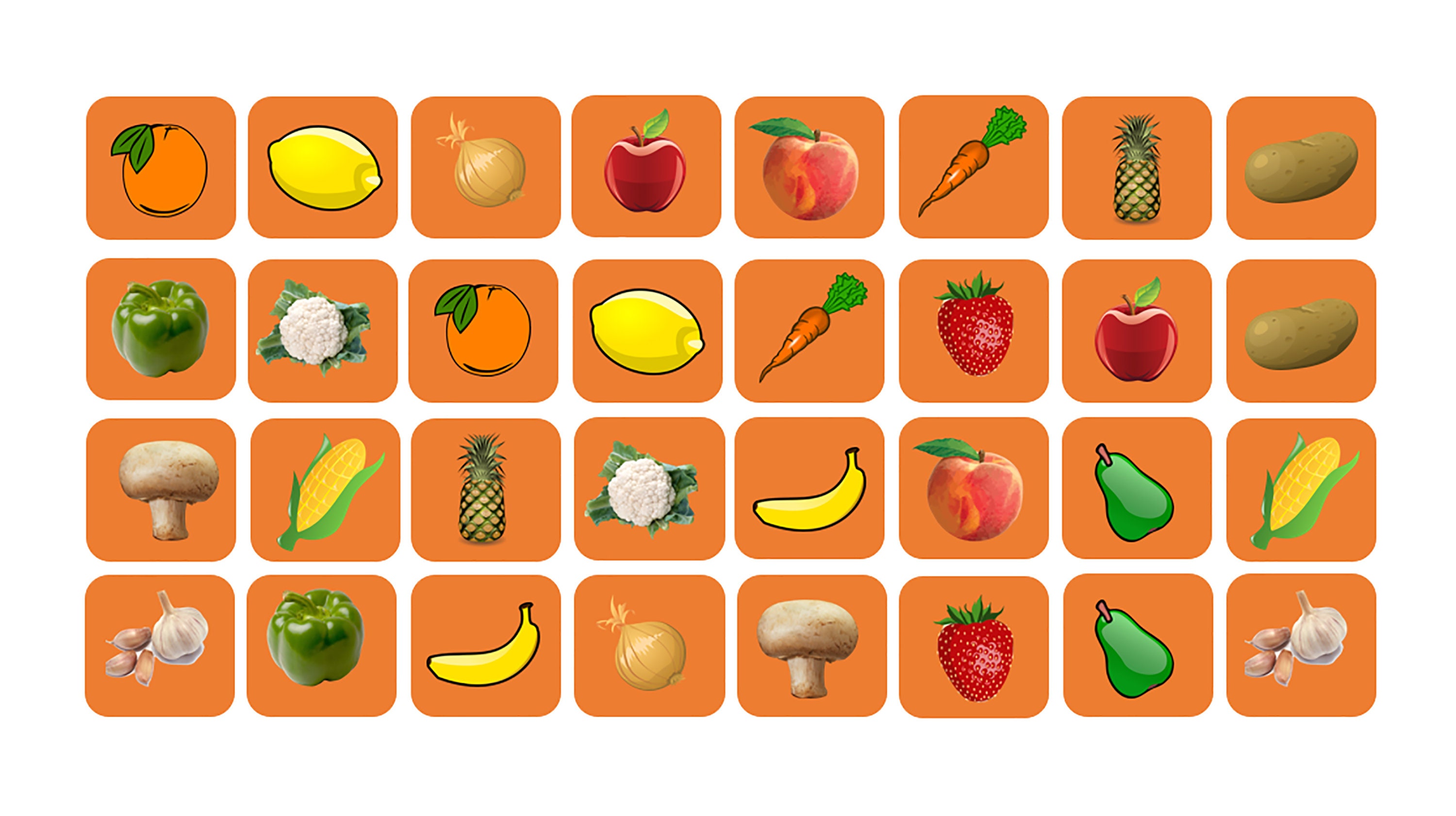 Pairs Memory Game - Frutta E Verdura - Etsy