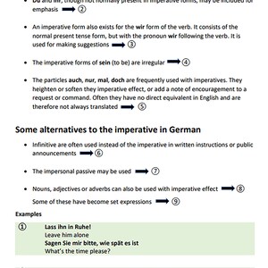 The German Imperative - A Visual Guide - Etsy