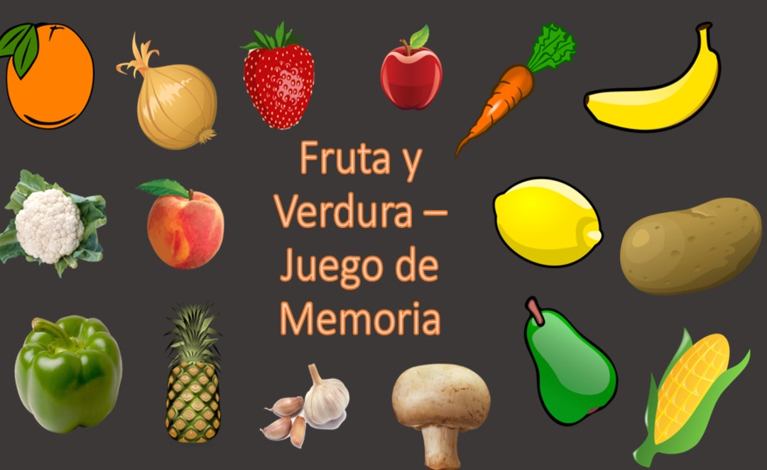 Pairs Memory Game - Fruta Y Verdura - Etsy