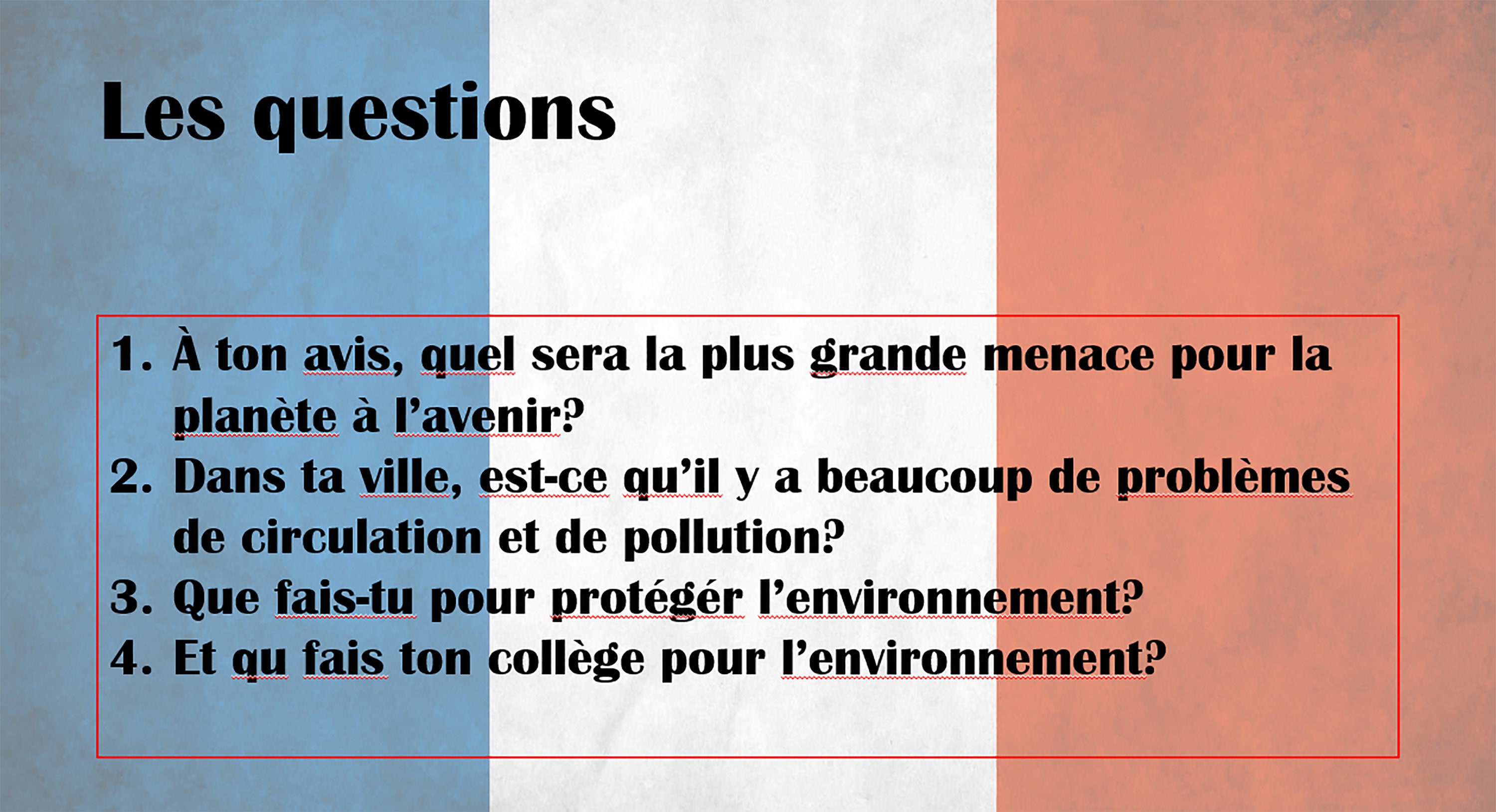 French GCSE Speaking Practice L'Environnement Recorded | Etsy