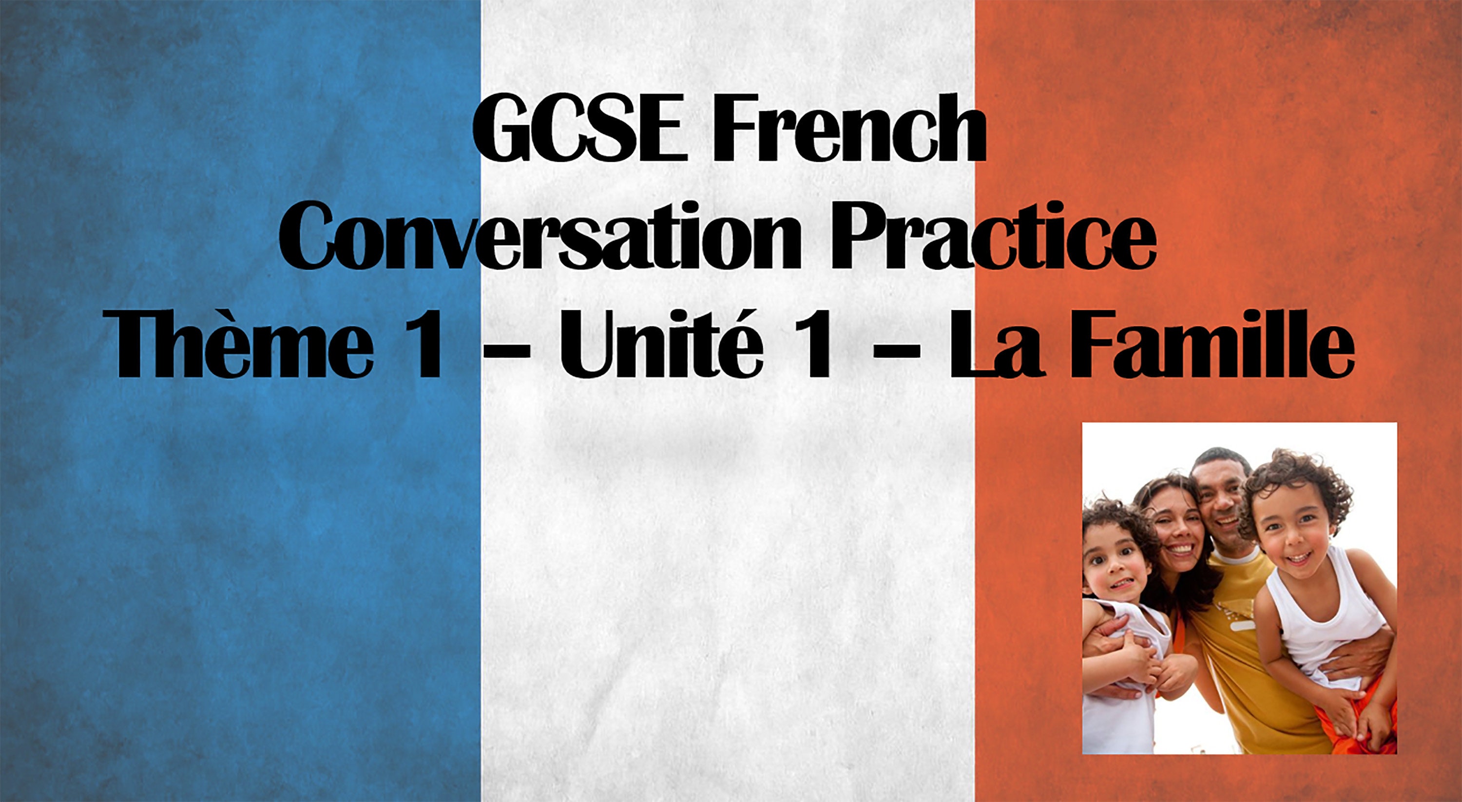 French GCSE Speaking Practice La Famille Recorded Spoken Questions - Etsy