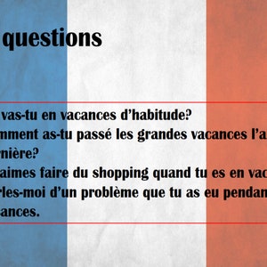 French GCSE Speaking Practice - Les Vacances - Recorded Spoken ...