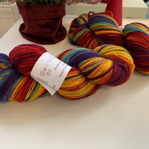 Long 100% Sheep Wool Yarn,artistic,rainbow,knitting Crocheting Weaving ...