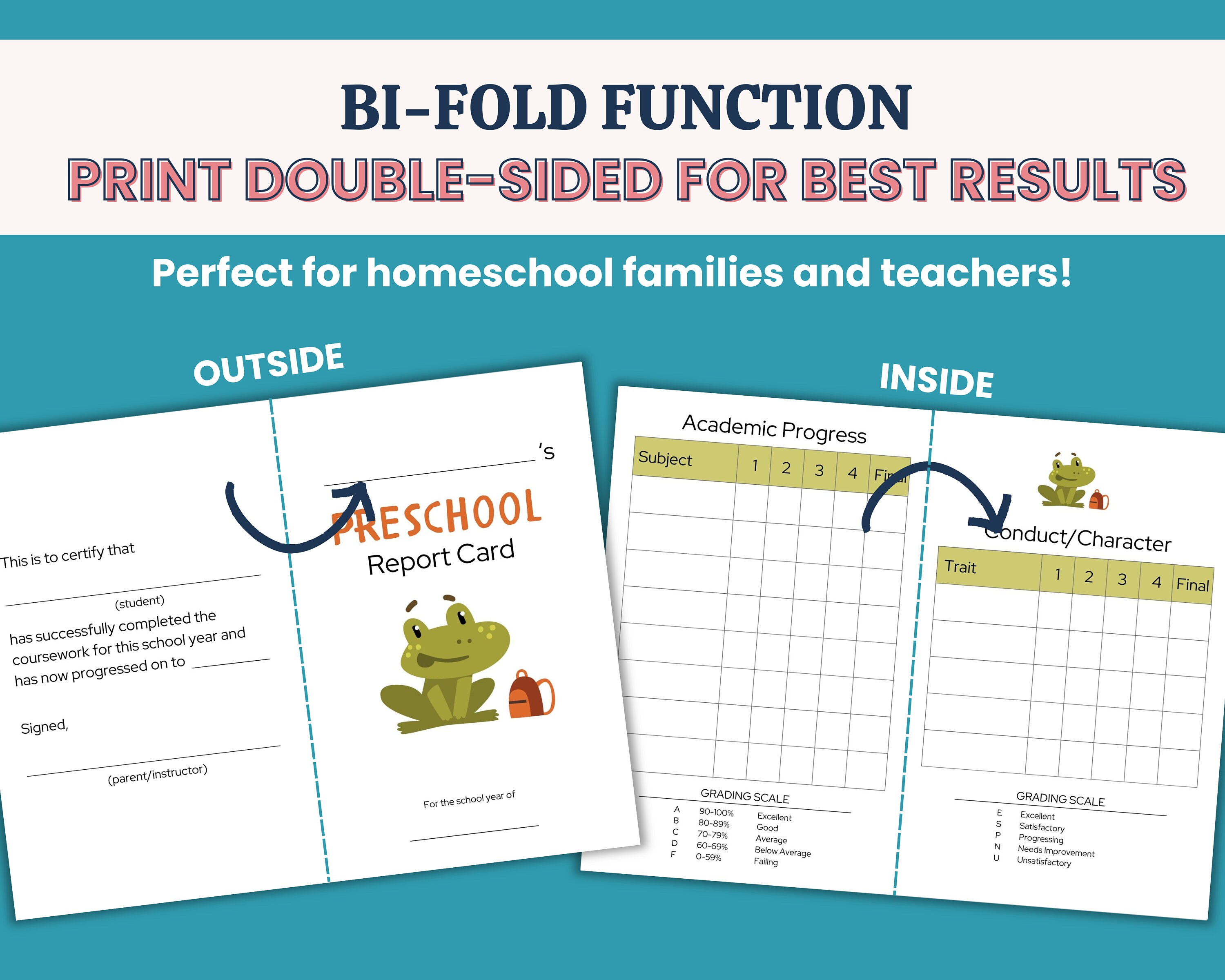 Elementary School Grade Report Card Bundle Preschool Kindergarten 1st ...